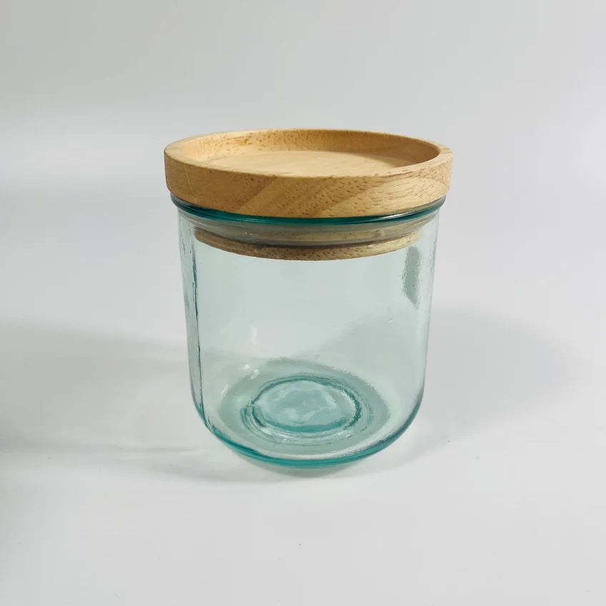 Recycled Glass Stacking Storage Jars with Lid – TheRefillery.co.uk